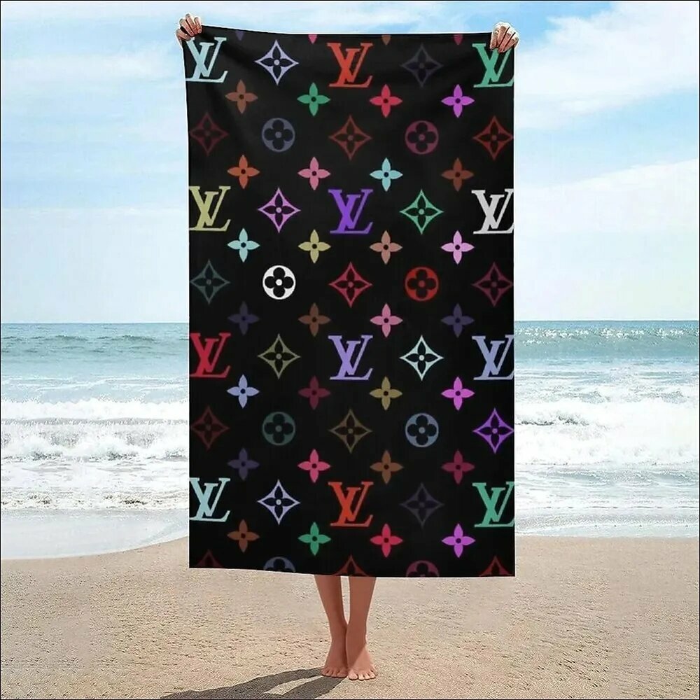 Louis Vuitton Полотенце для ванной, Полиэфирный шелк, 80x130 см, разноцветный, 1 шт.