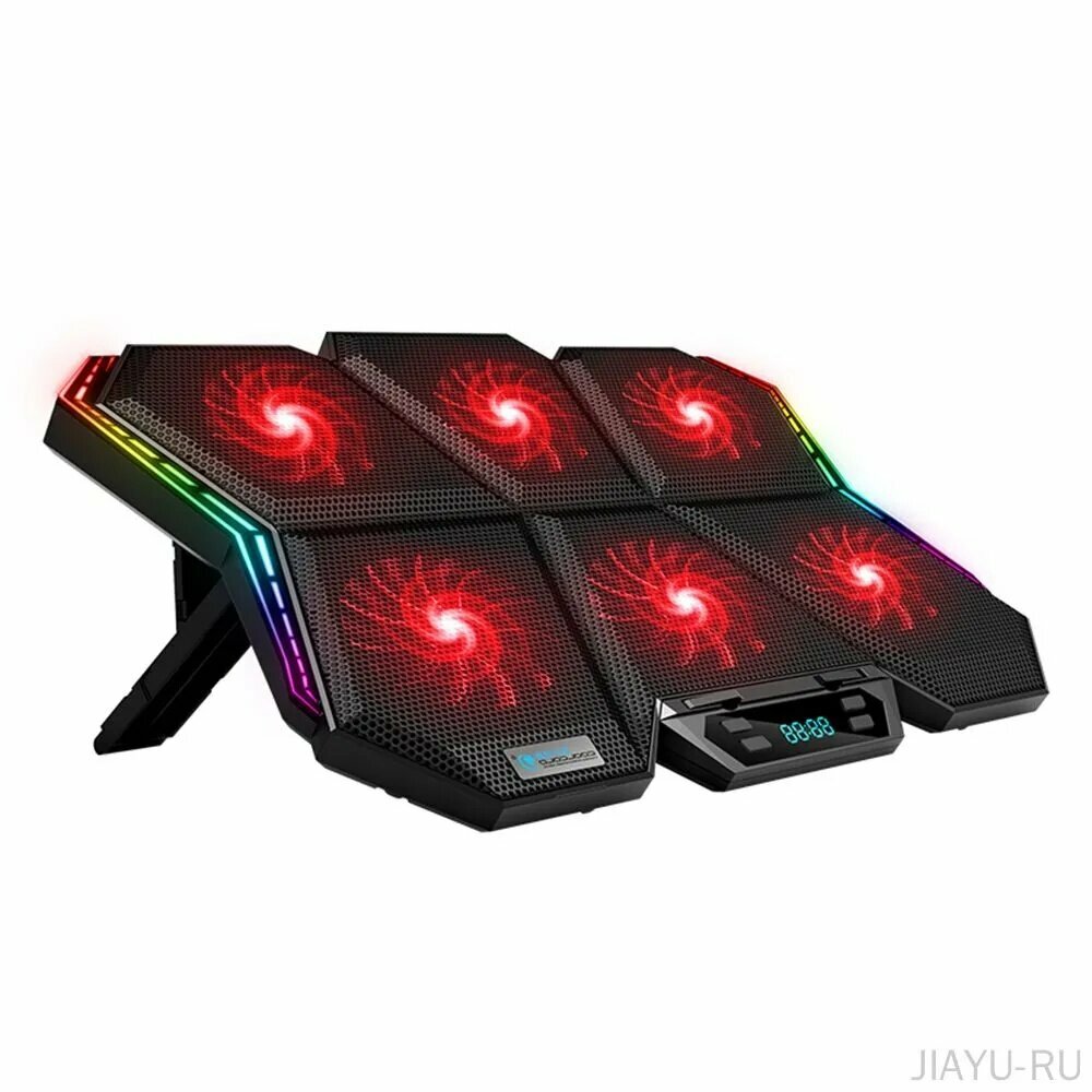 Охлаждающая подставка для ноутбука COOLCOLD K40 RGB с 6 вентиляторами, бесшумным дизайном, регулируемой скоростью вентиляции, регулируемой высотой и красочным световым эффектом
