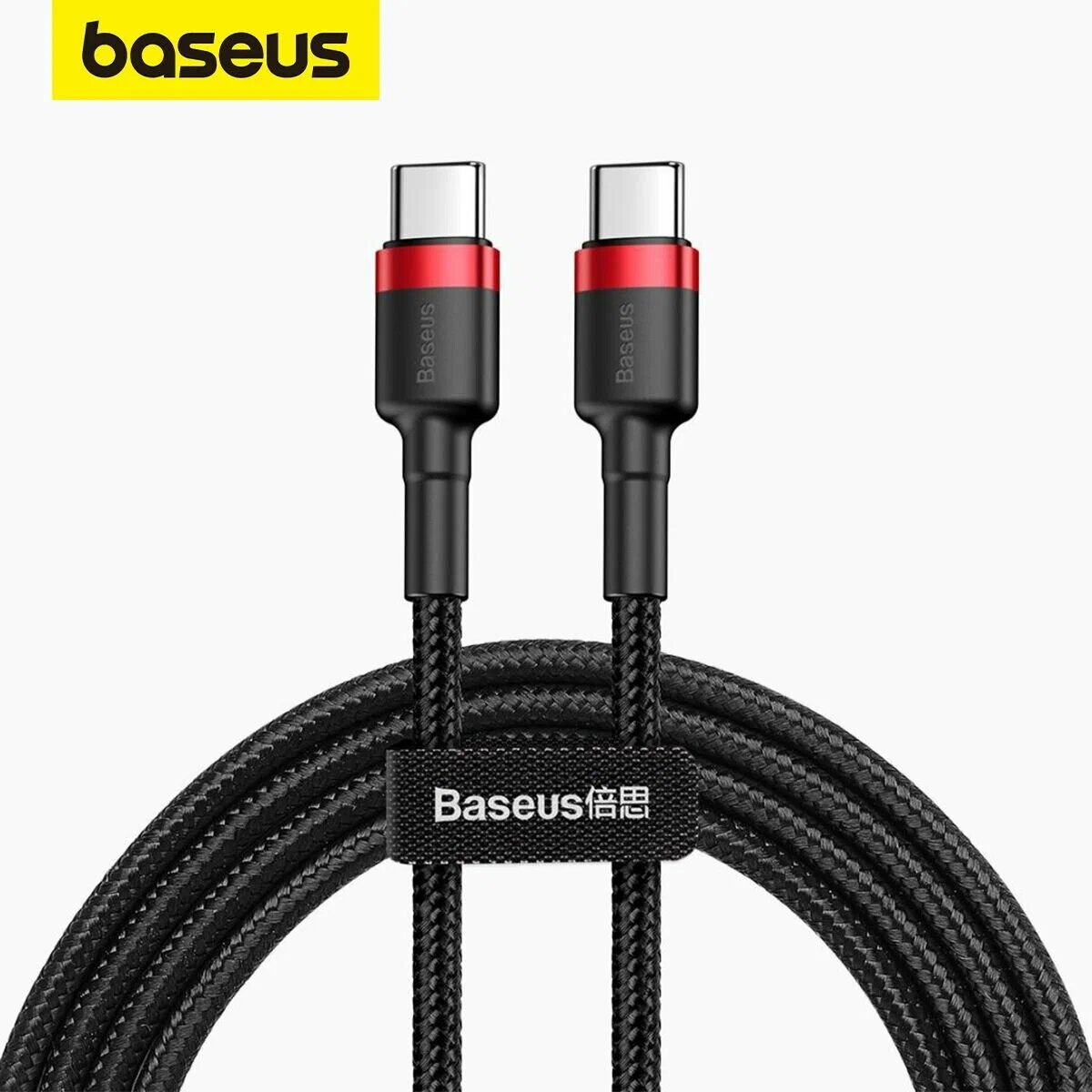 Кабель Baseus Cafule PD2.0 60W USB Type-C For USB Type-C cable (20V 3A)2m красный черный CATKLF-H91