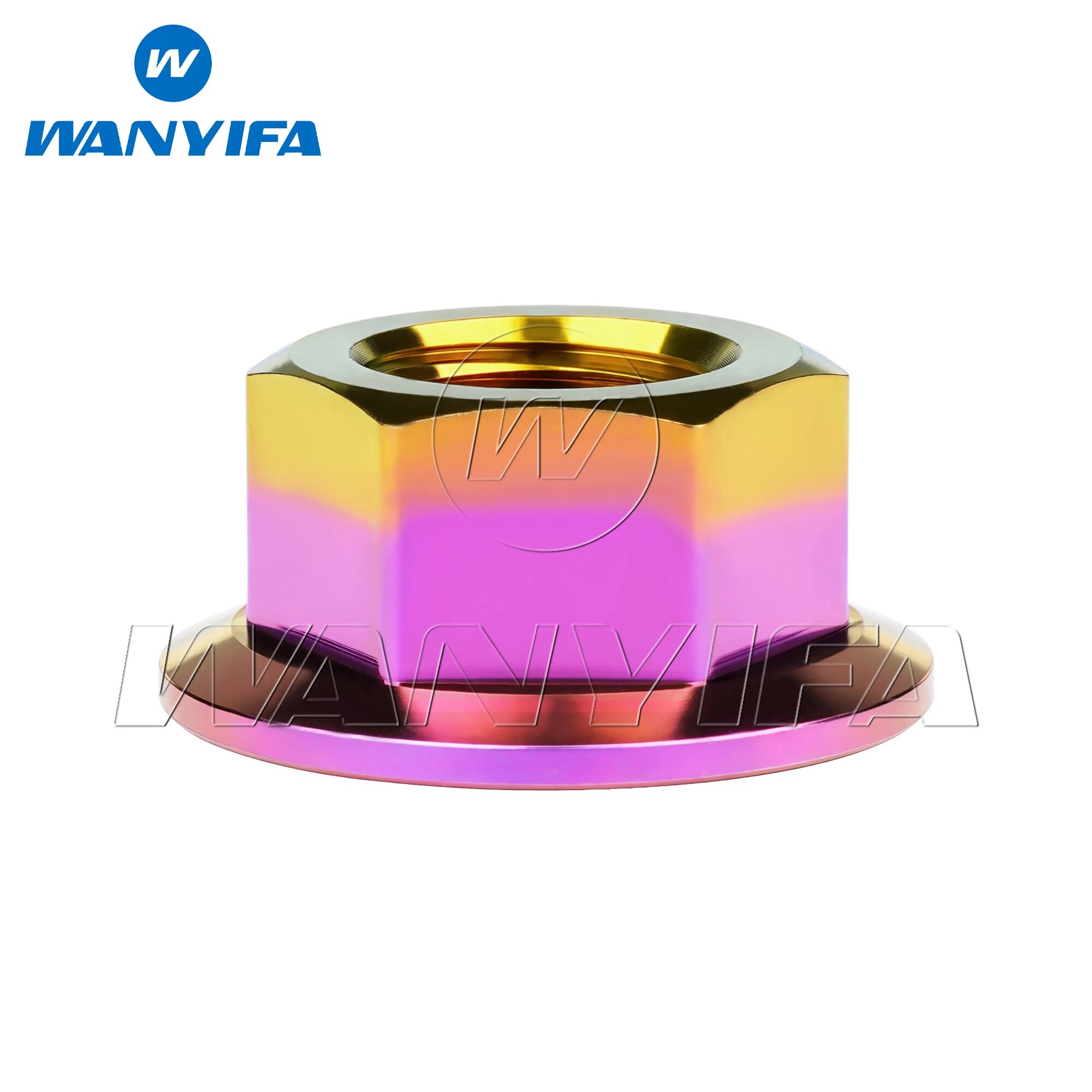 Титановые гайки Wanyifa M5 M6 M8 M10 M12 M14 M16 DIN6923 M14 Pitch 1.25mm, Purple Gold(PVD)