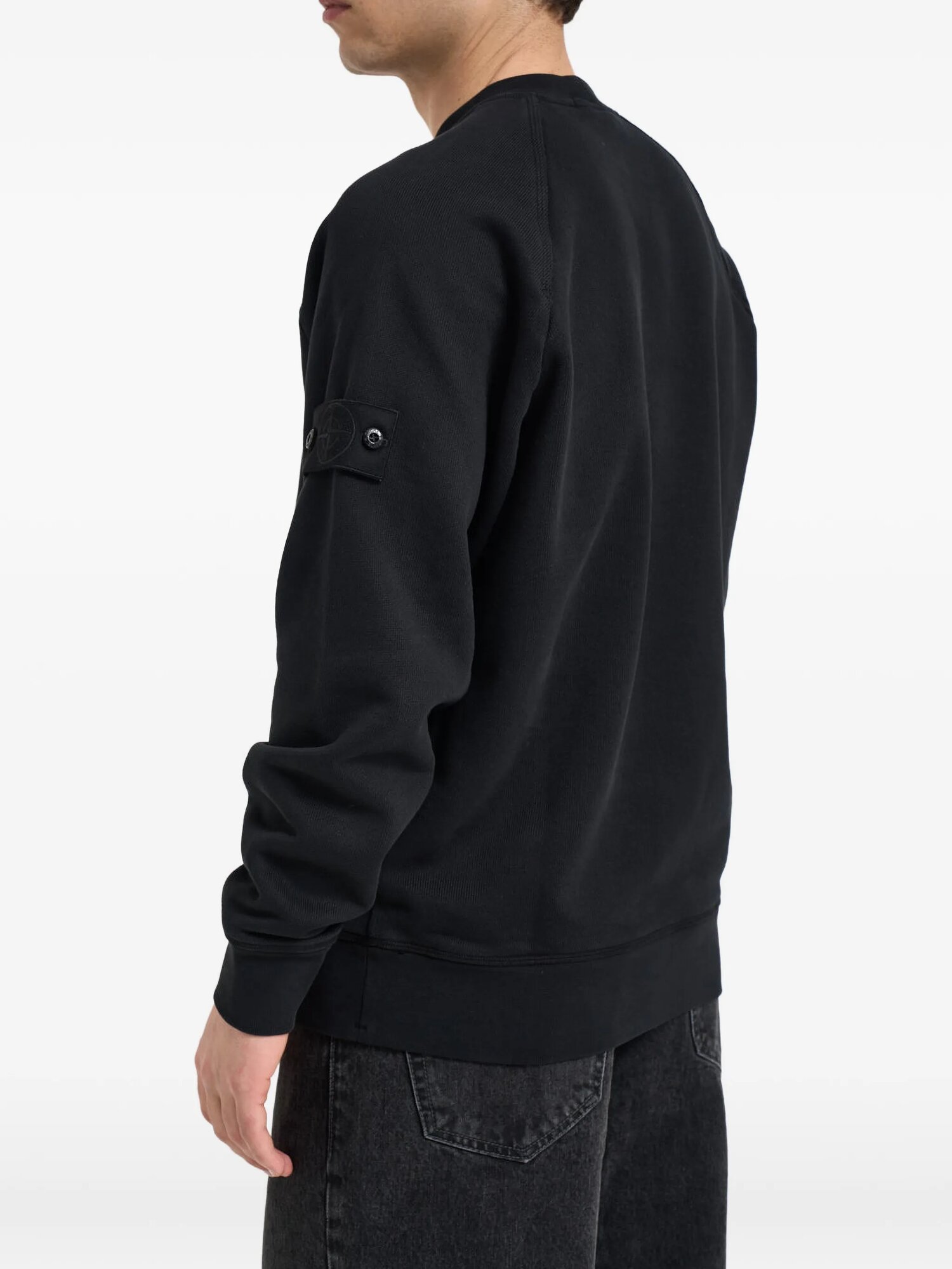 Толстовка Stone Island Raglan sleeve patch sweatshirt, размер L, , black/black — фото 1
