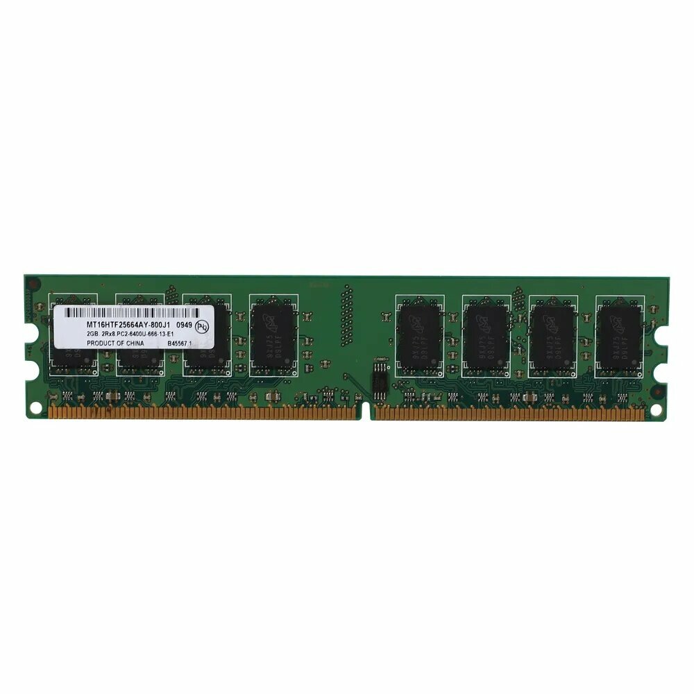 2 ГБ оперативной памяти DDR2 для настольных компьютеров, 800 МГц, 2RX8 DIMM, PC2-6400U, высокопроизводительная, для материнских плат Intel и AMD.