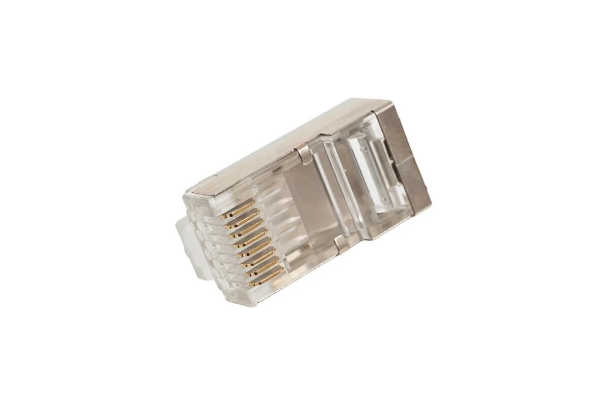 Коннектор RJ45 VENTION FTP Cat.6 серебристый экранированный из ABS и бескислородной меди для PoE/UPoE (50 шт)