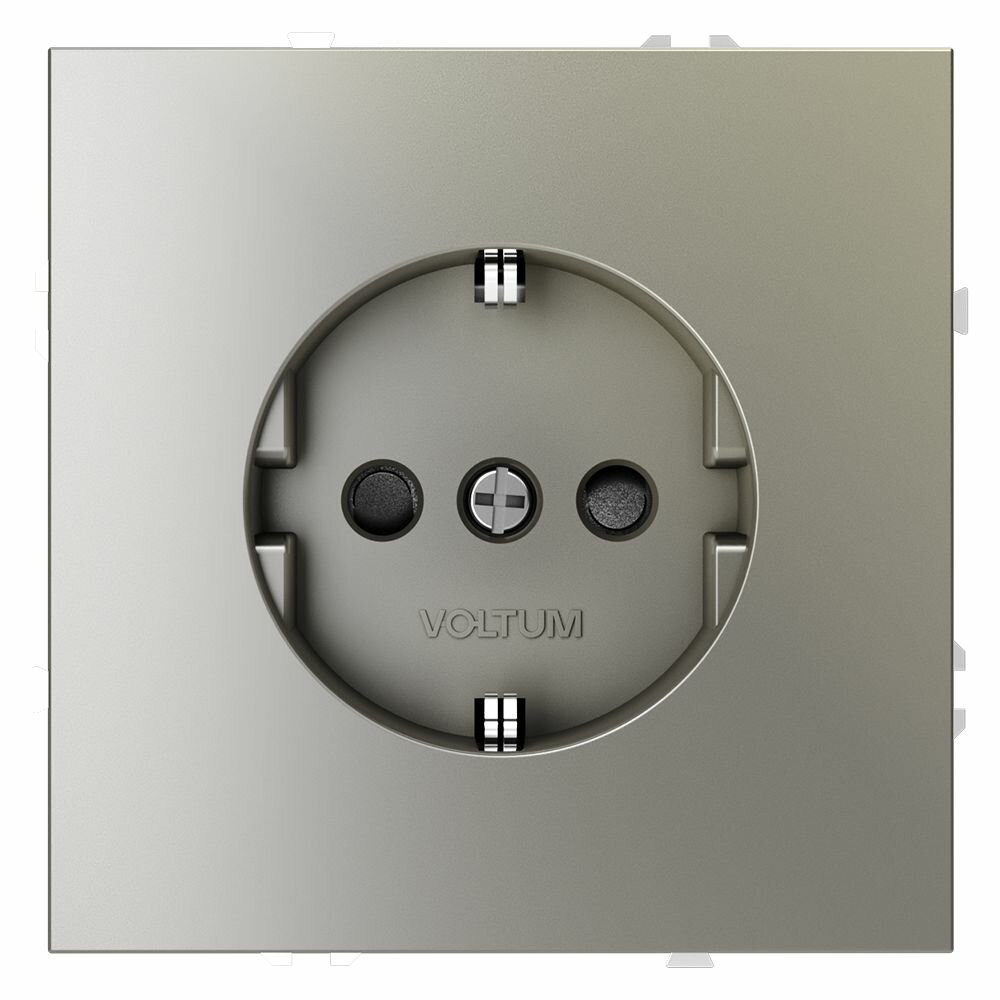 Розетка 1-м СП S70 16А с заземл. защ. шторки механизм шелк Voltum VLS040204