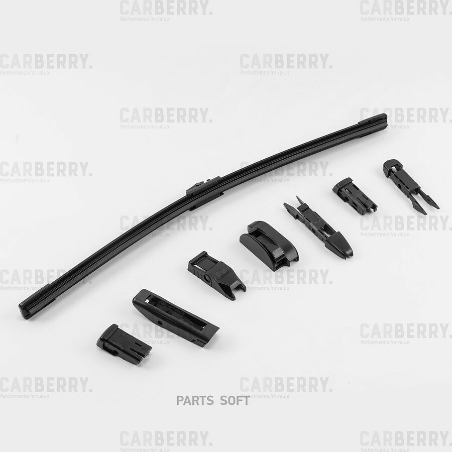 Щетка стеклоочистителя CARBERRY 27CA43 бескаркасная , UNIVERSAL 7 адаптеров, T-Flex 430мм CARBERRY 27CA43 | цена за 1 шт
