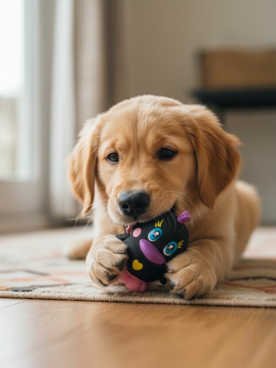 Латексная игрушка с пищалкой для собак Japan Premium Pet цыпленок для чистки зубов