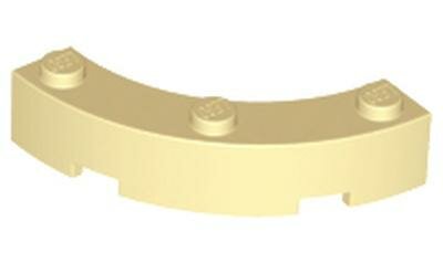 Деталь Lego 48092 Brick, Round Corner 4 x 4 Macaroni Wide with 3 Studs