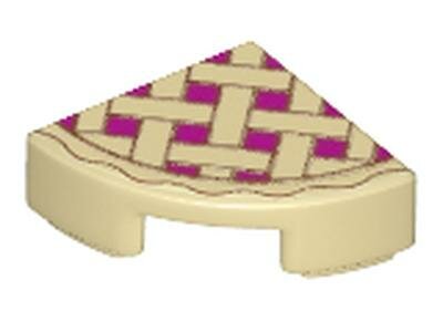 Деталь Lego 25269pb001 Tile, Round 1 x 1 Quarter with Lattice Pie Pattern