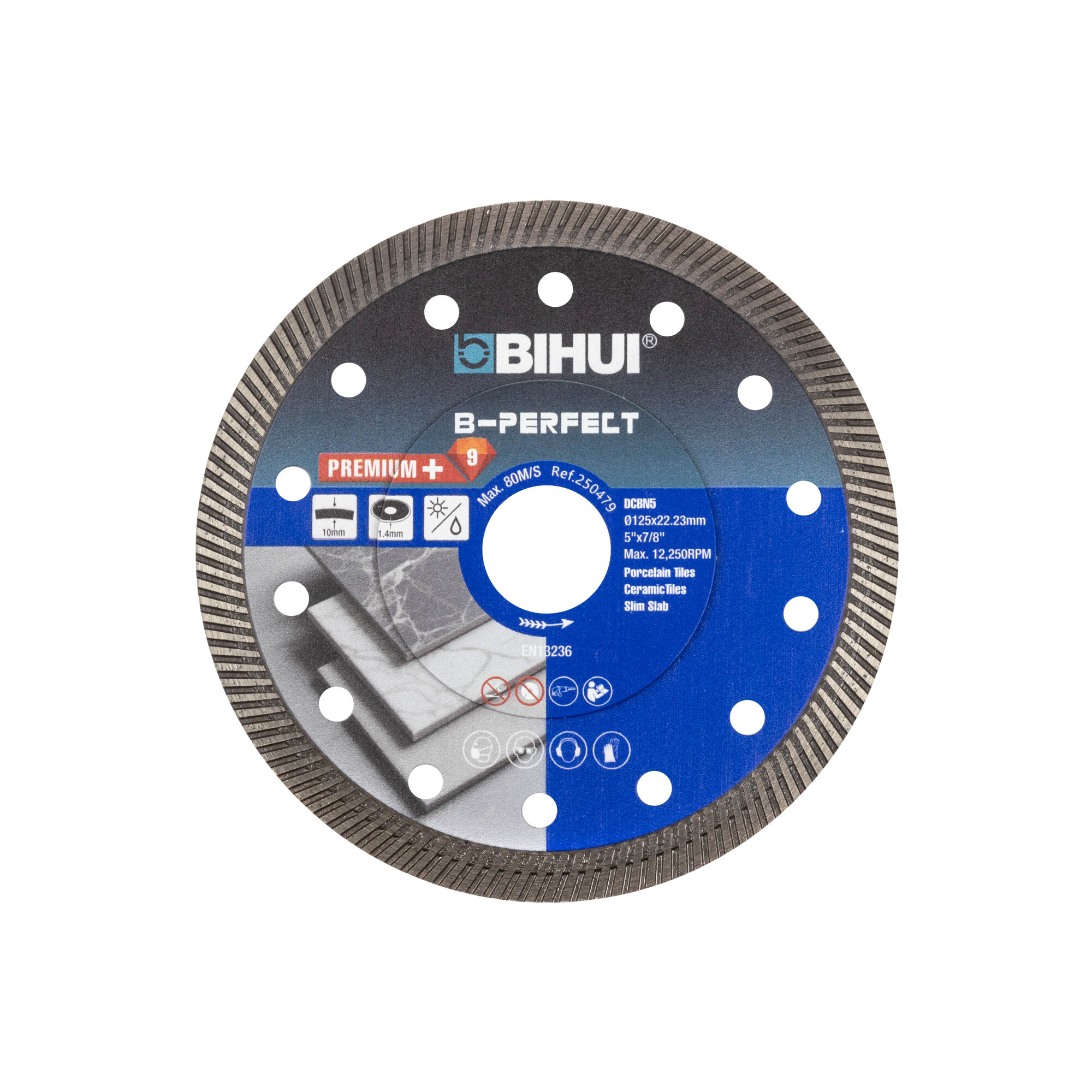 Алмазный диск BIHUI SUPER THIN TURBO, 125х1,4мм, сухой/мокрый рез, арт. DCBN5