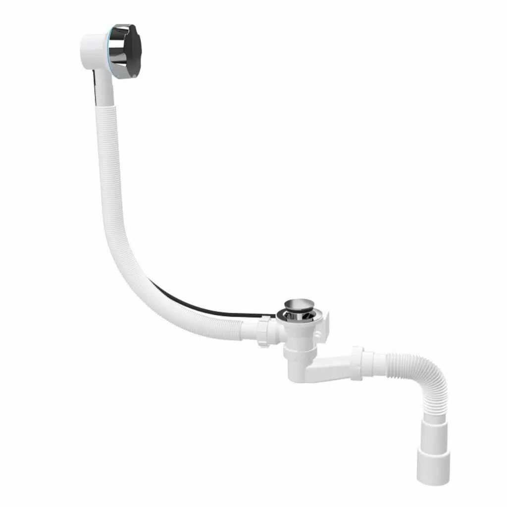 Сифон для ванны Aquanova 1541 автоматический с переливом, межосевое расстояние 45 см, белый