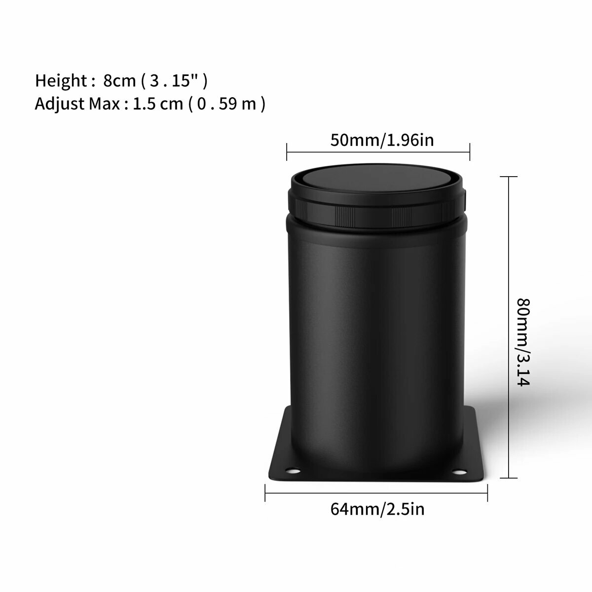 4 шт. 5-25 см мебельные ножки из нержавеющей стали, металлические регулируемые ножки, для ножек стола шкафа, дивана, сменные мебельные ножки 8cm