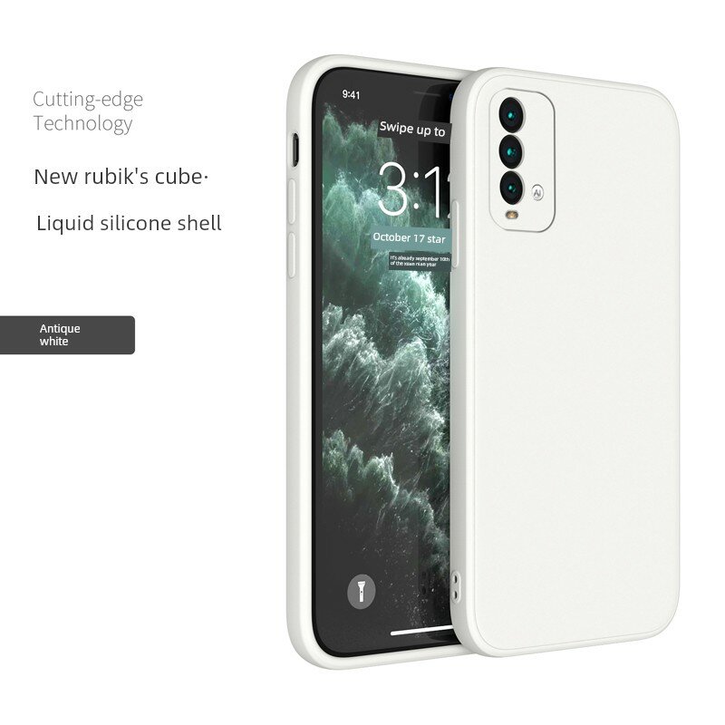 Силиконовый мягкий чехол с полным покрытием для Redmi Note 9 4G, античный белый цвет