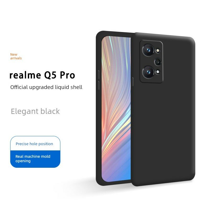 Realme Q5 Pro Силиконовый чехол - Анти-падение полная защита для RMX3372, Светло-серый без стекла