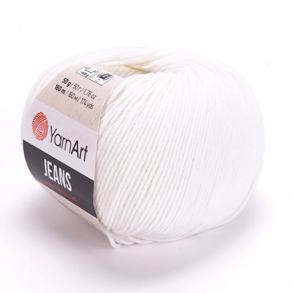 Пряжа Jeans (Джинс) от YarnArt (01 белый)