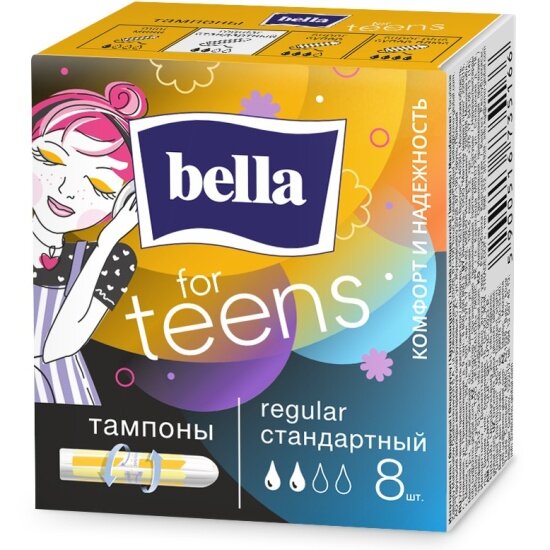 Тампоны женские гигиенические Bella for teens, regular, 8 шт