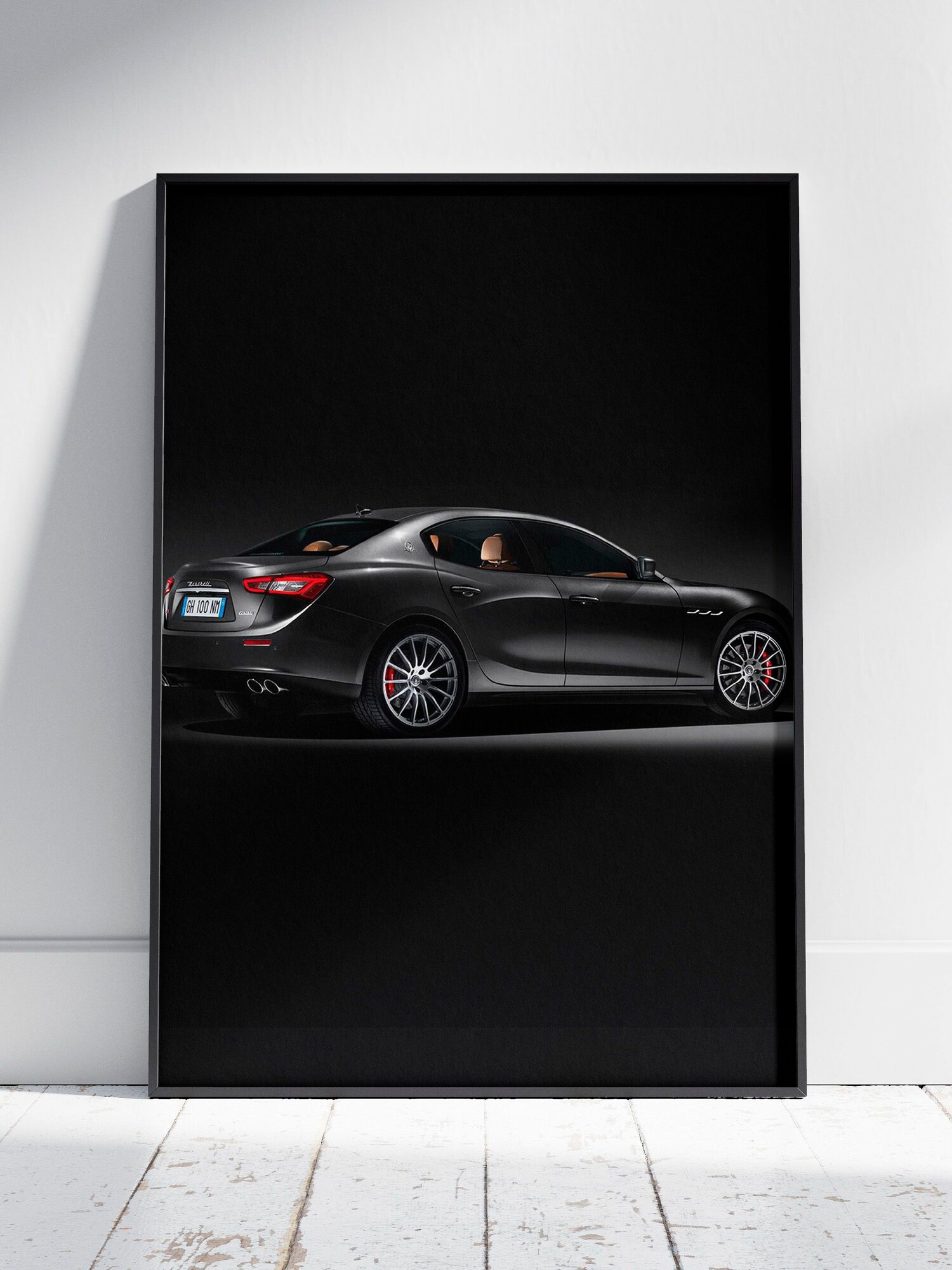 Плакат на стену для интерьера Легенды Авто (Мазерати Гибли - Maserati Ghibli 1) - Постер по машине формата A4 (21x30 см)
