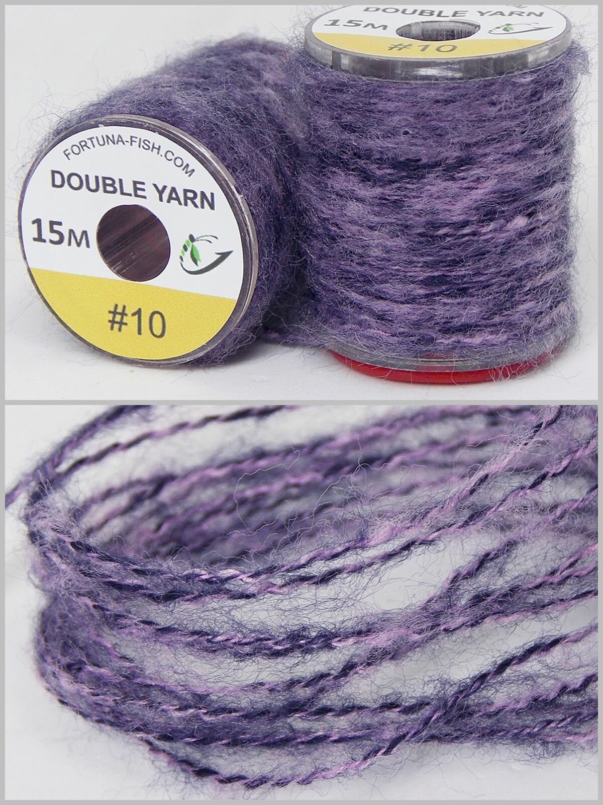 Пряжа Double Yarn #10 - Black / Light Violet (15 м.)