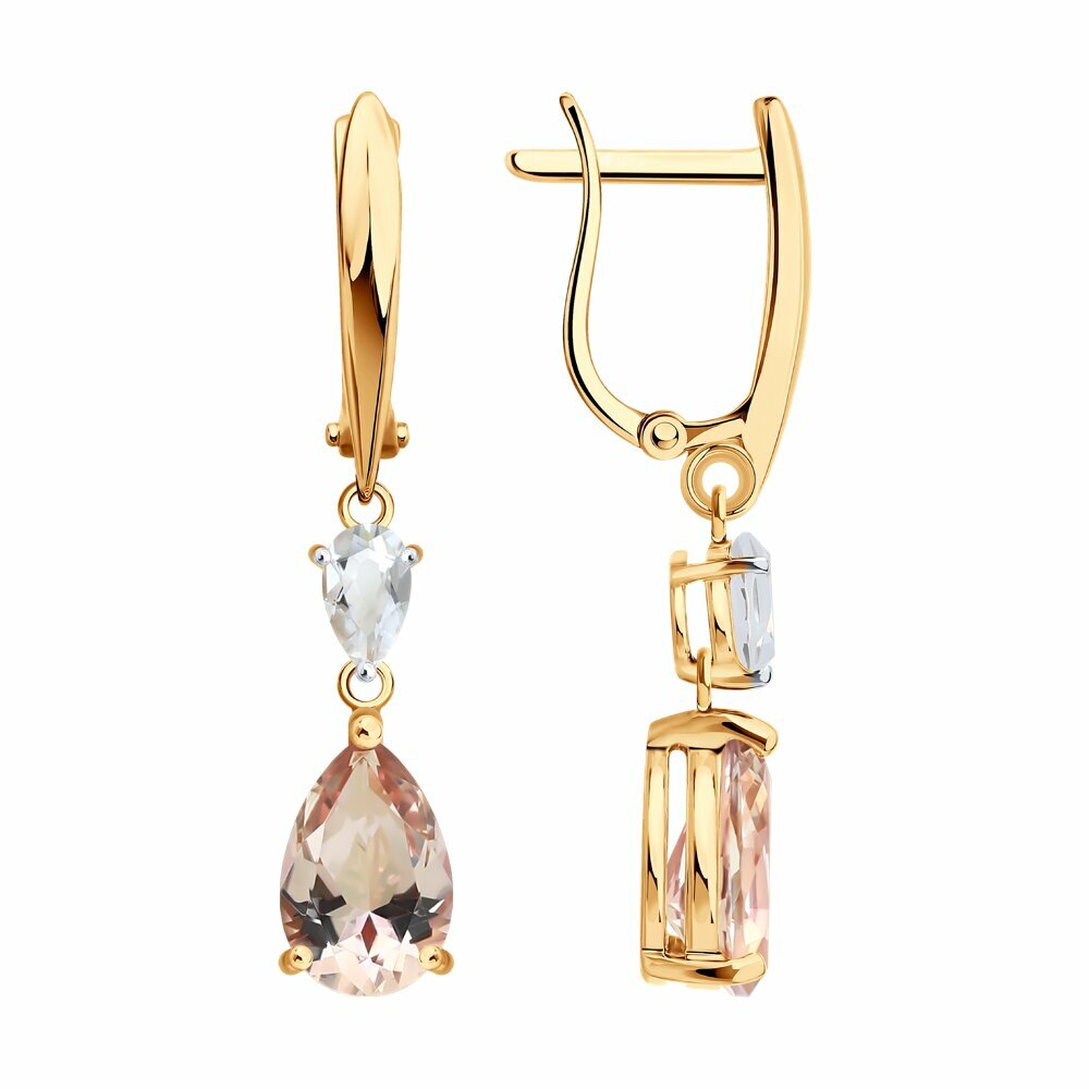 Серьги, красное золото, 585 проба