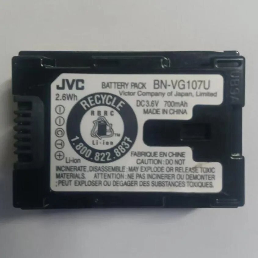 Аккумуляторная батарея JVC BN-VG108/109 для цифровых фото и видеокамер 3.6V 700mAh