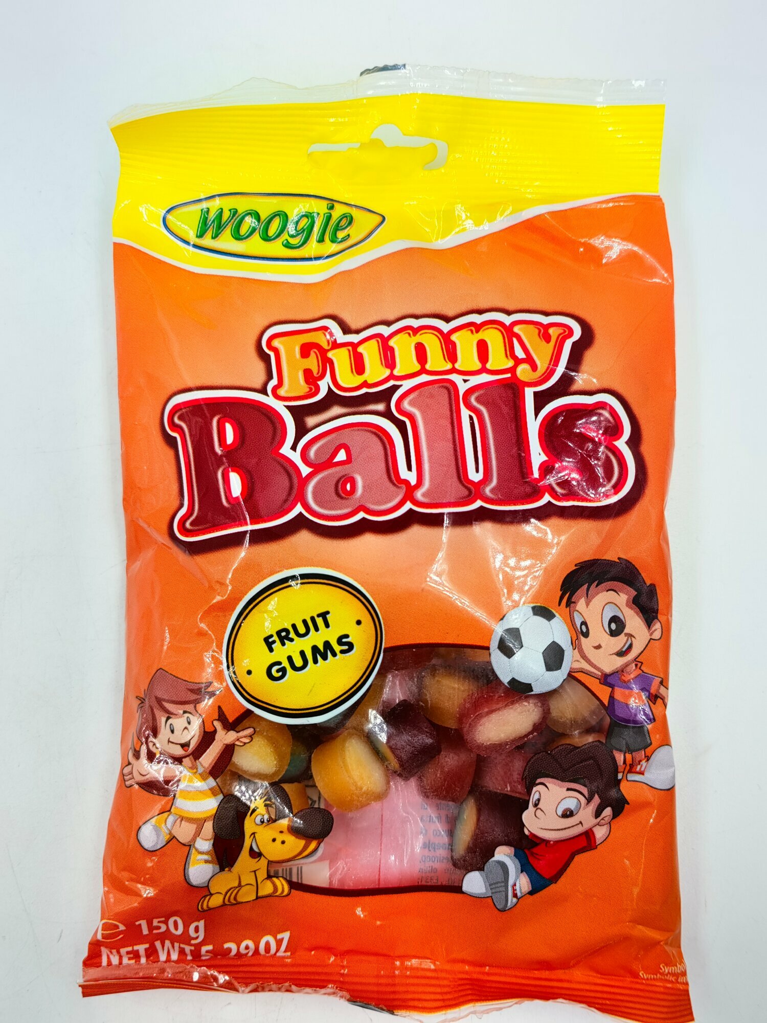 Жевательный мармелад Woogie Fruit gums Funny Balls 150 г (Из Финляндии)