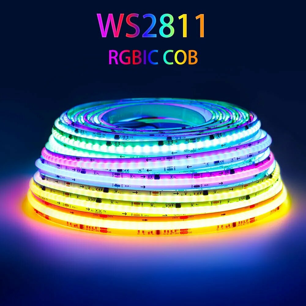 Светодиодная лента RGBIC 2м, DC12V 720 12mm PCB