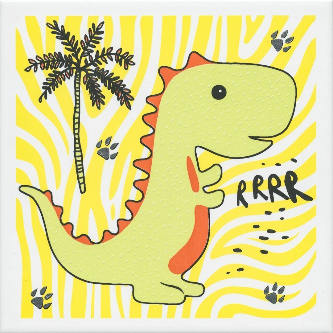 Керамическая плитка KERAMA MARAZZI OP/A226/5009 Декор Динозаврики 1 матовый 20x20x6,9 Цена за 1/шт