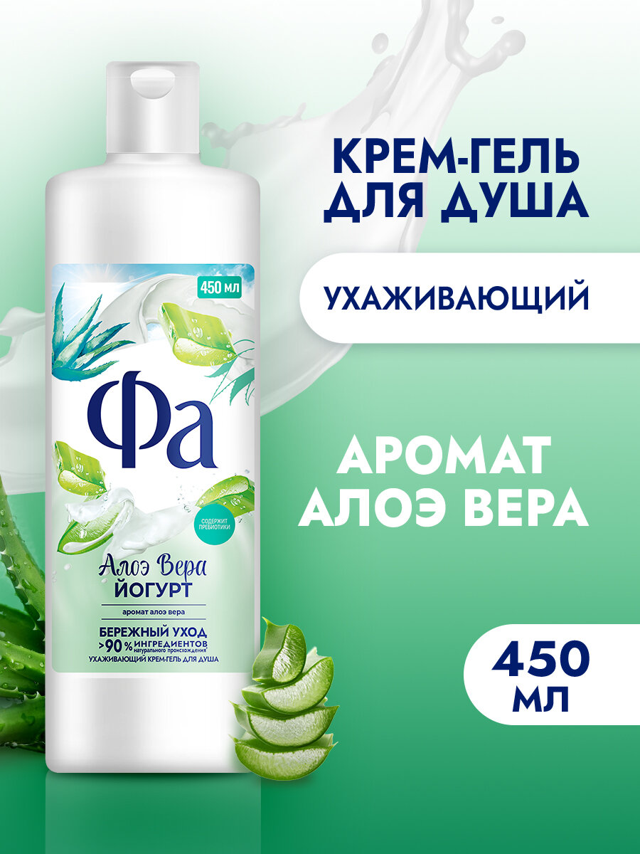 Фа Гель для душа женский Йогурт Алоэ Вера, 450 мл