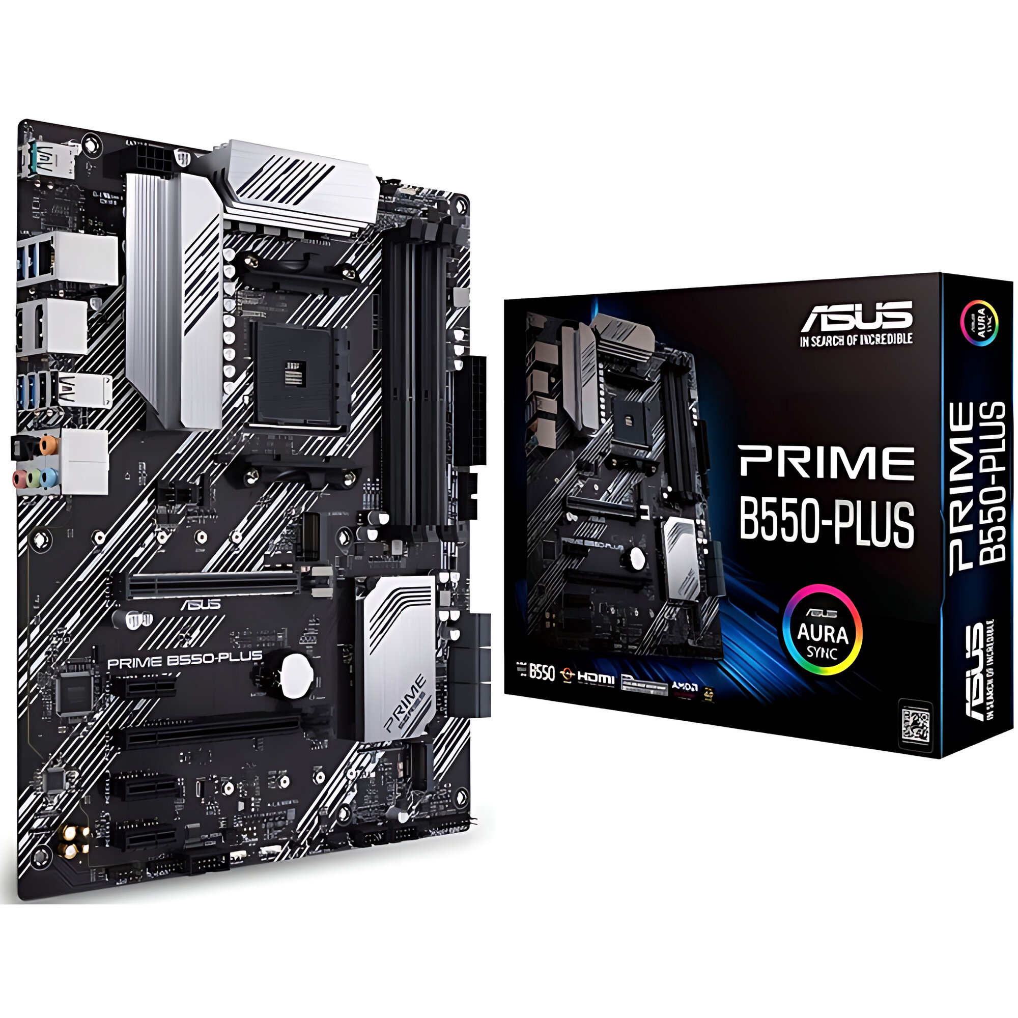 Материнская плата ASUS PRIME B550-PLUS, AM4/AMD B550/4xDDR4/2xPCI-Ex16/2xM.2/SB7.1/GLAN/DP/HDMI/ATX (90MB14U0-M0EAY0)