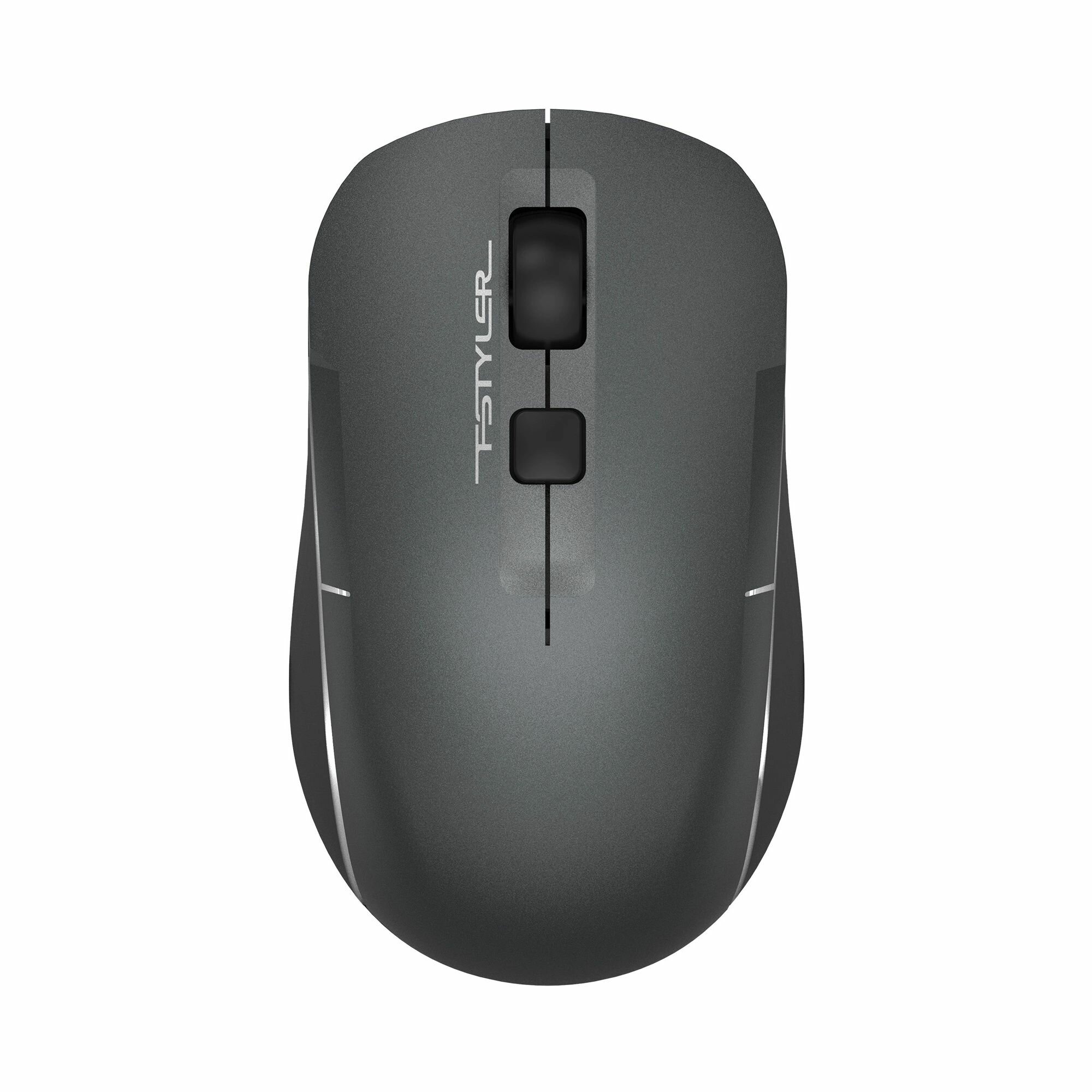 Мышь беспроводная A4Tech Fstyler FB26CS Air2 бесшумная, 2000 dpi, Bluetooth/радио, серый/черный