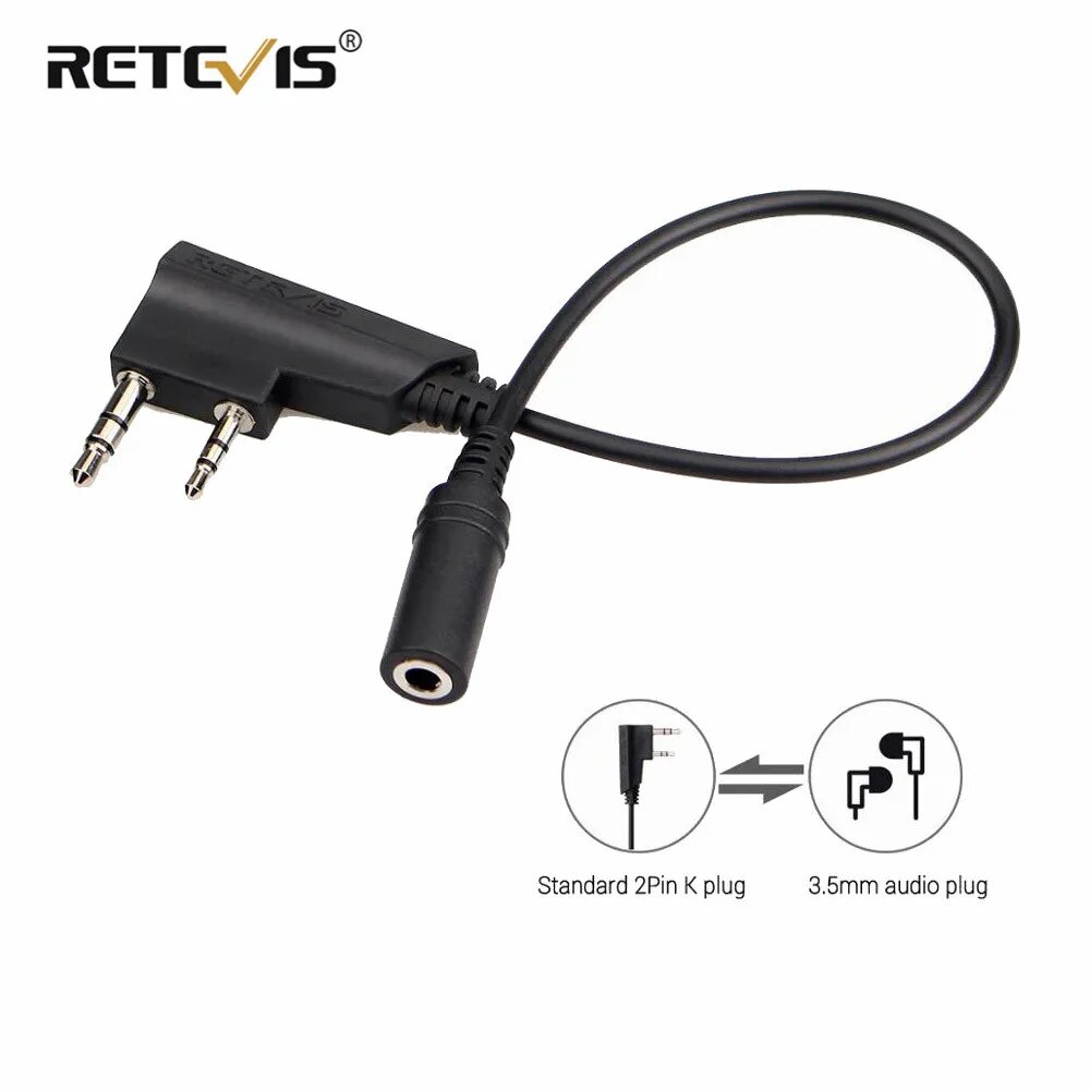 Retevis TCK01 аксессуары для рации 2Pin до 3,5 мм женский телефон аудио радио наушник кабель передачи для Retevis RT22 H777