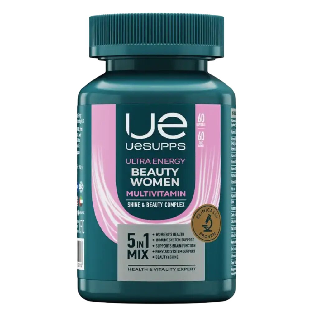 Уесаппс Ультра Энерджи Бьюти Вумен Мультивитамин/UESUPPS Ultra Energy Beauty Women Multivitamin капсулы массой 1930 мг 60 шт