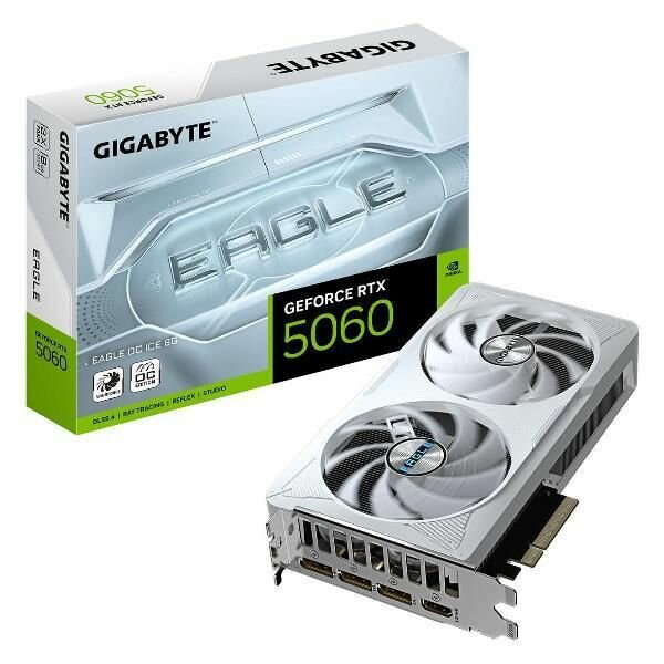 Видеокарта GIGABYTE RTX5060 EAGLE OC ICE 8GB GDDR7 128bit 3xDP HDMI 2FAN RTL