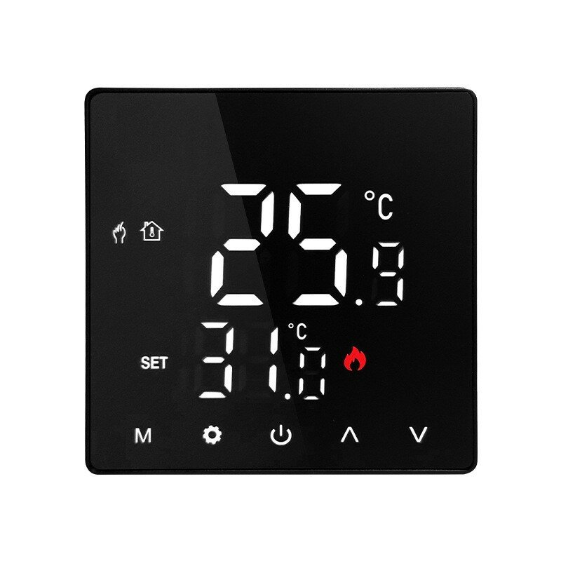 Умный термостат/регулятор，Настенный котёл/чёрный/WIFI/5-46°С