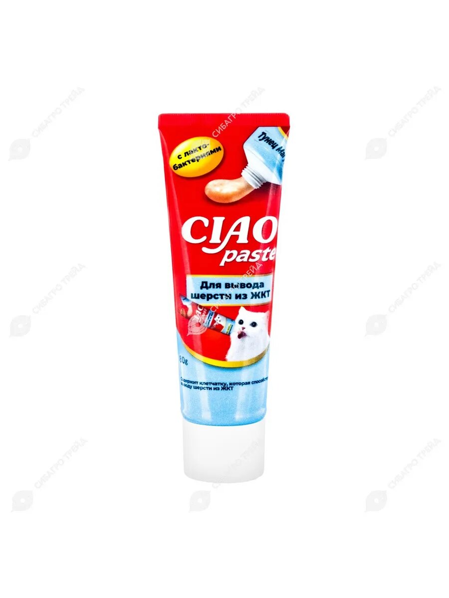 Лакомство д/кош Паста Тунец Магуро Для вывода шерсти 80г