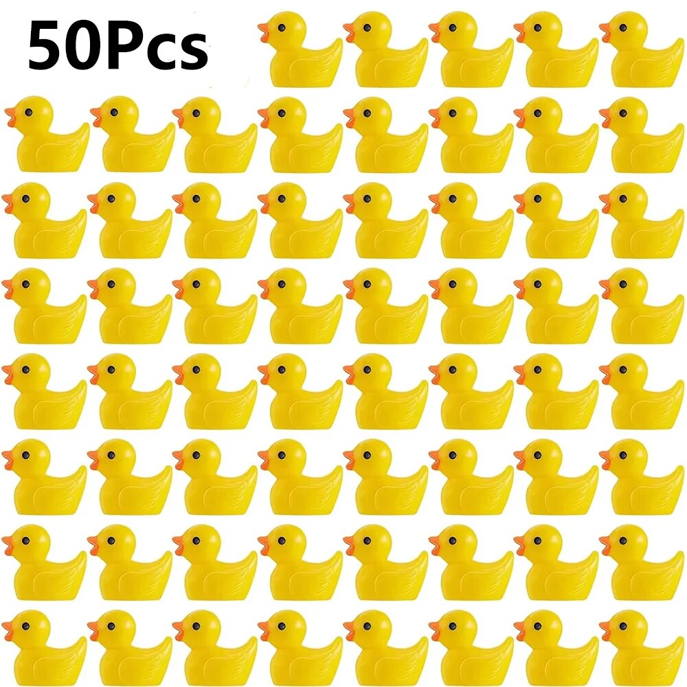 50шт Мини уток из смолы, желтые