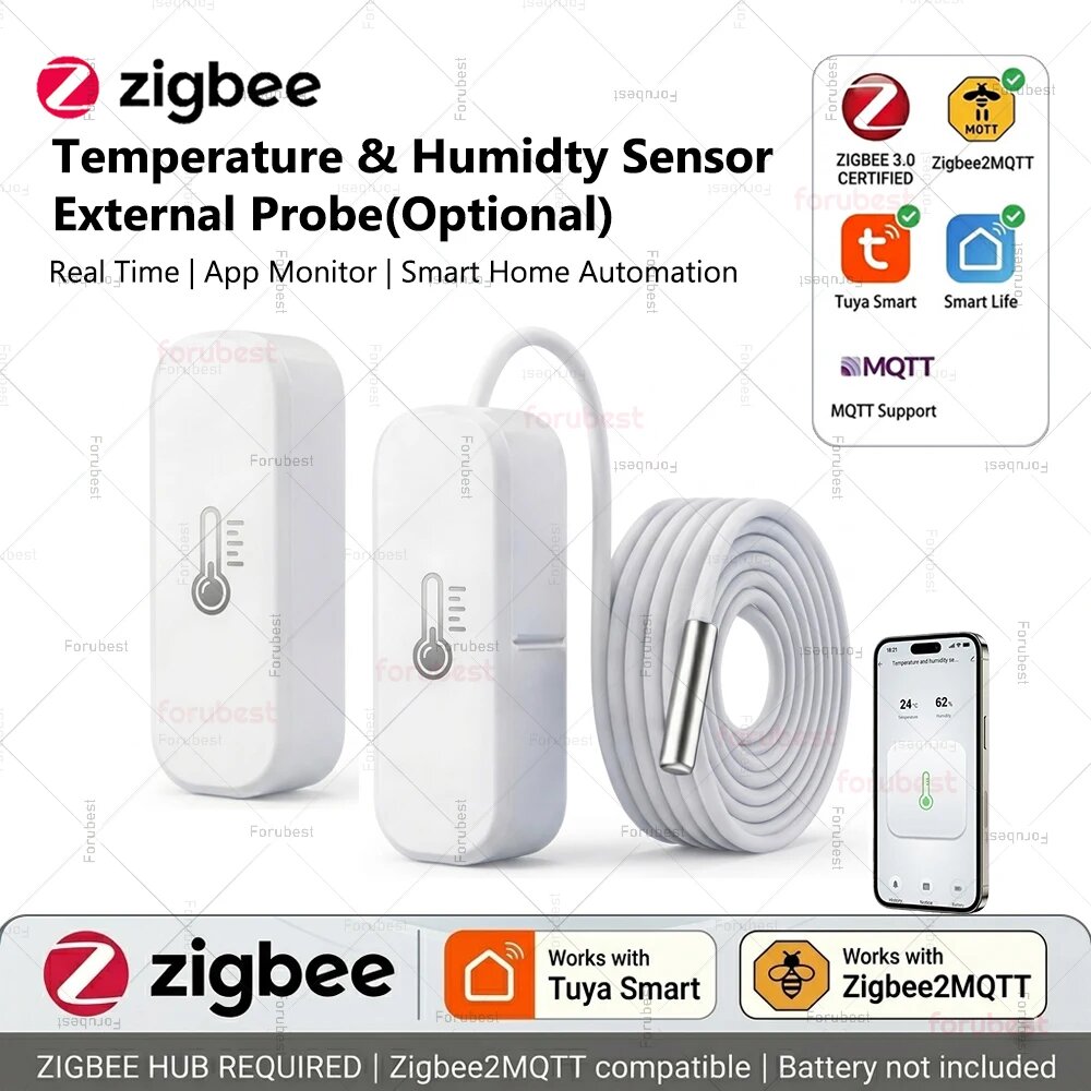 Термогигрометр Forubest Zigbee Z2M (с датчиком) — фото 1