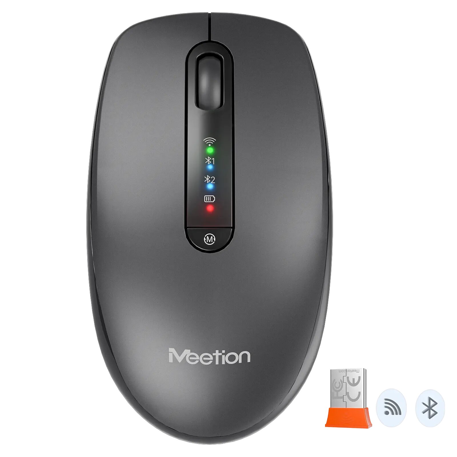 MEETION BTM100R Двухместное соединение Беззвучный дизайн мыши 5 уровень настраиваемая dpi мышь