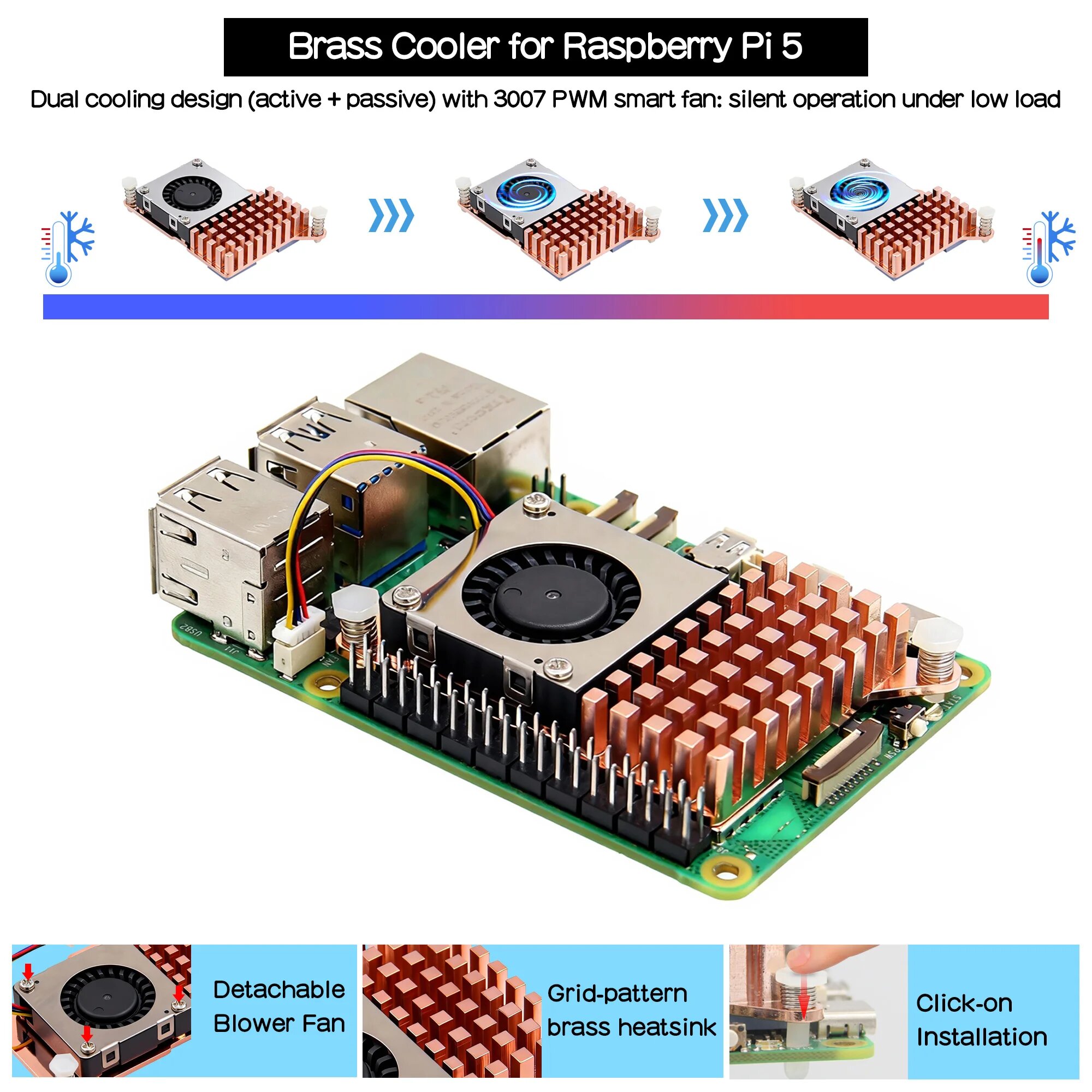Geekworm Радиатор H510 для Raspberry Pi 5 — фото 1