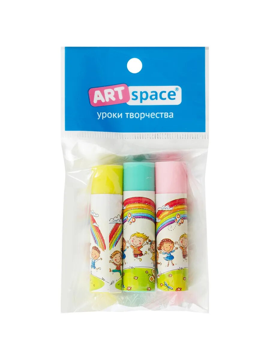 Ластики ARTSPACE Радуга набор 3шт круглые в держателе