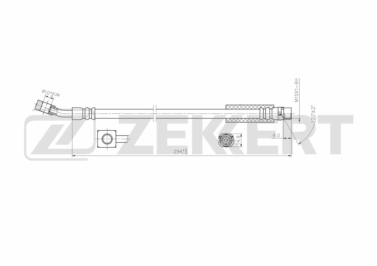 Zekkert Шланг тормозной передний Opel Corsa C 00-