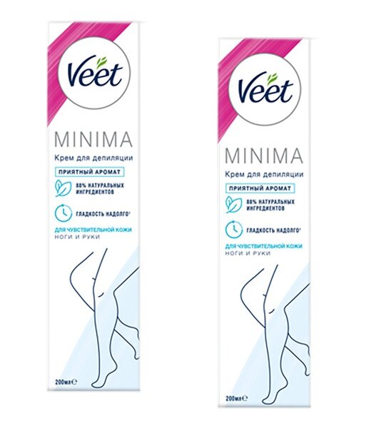 Крем Veet Minima для депиляции для чувствительной кожи, 200мл 2шт
