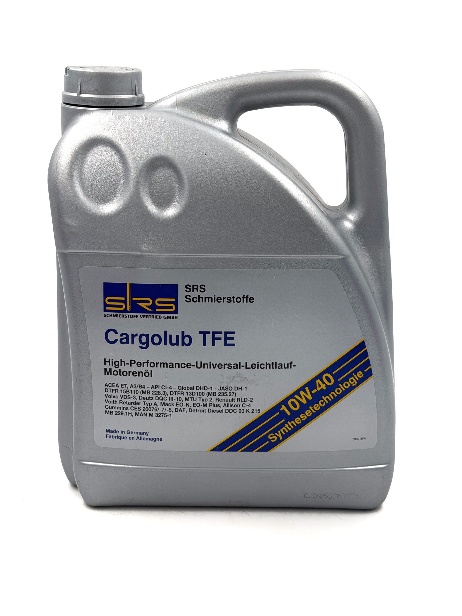 Масло моторное SRS Cargolub TFE 10W-40, 5 литров , полусинтетическое