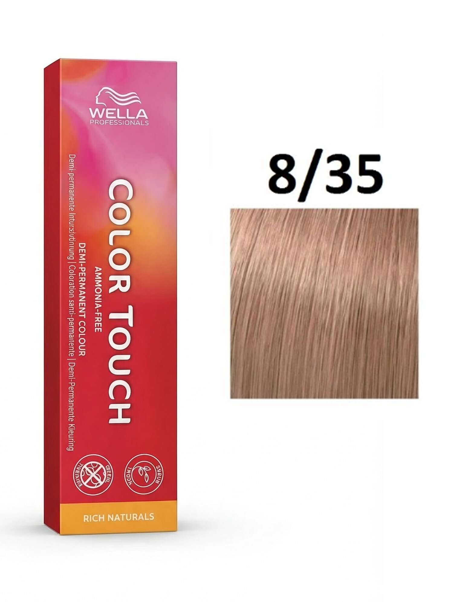 Wella Professionals Color Touch Тонирующая краска 8/35 Светлый блонд золотистый махагоновый, 60мл