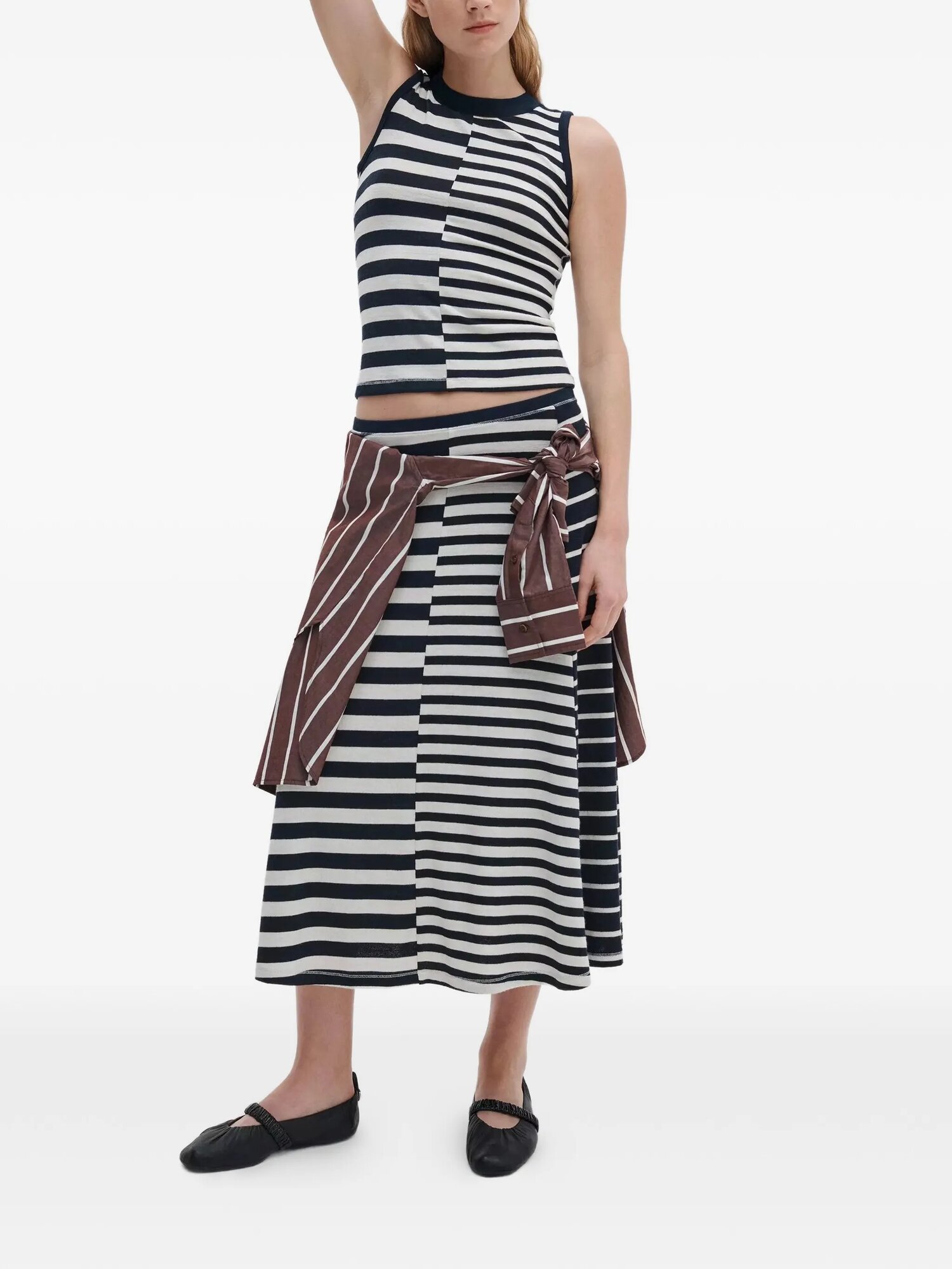 Юбка Rag & Bone Stripe-pattern knitted skirt, размер L — фото 1