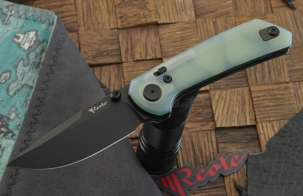 Складной нож Reate Knives PL-XT, сталь Nitro-V, Black PVD, рукоять нефритовый G-10