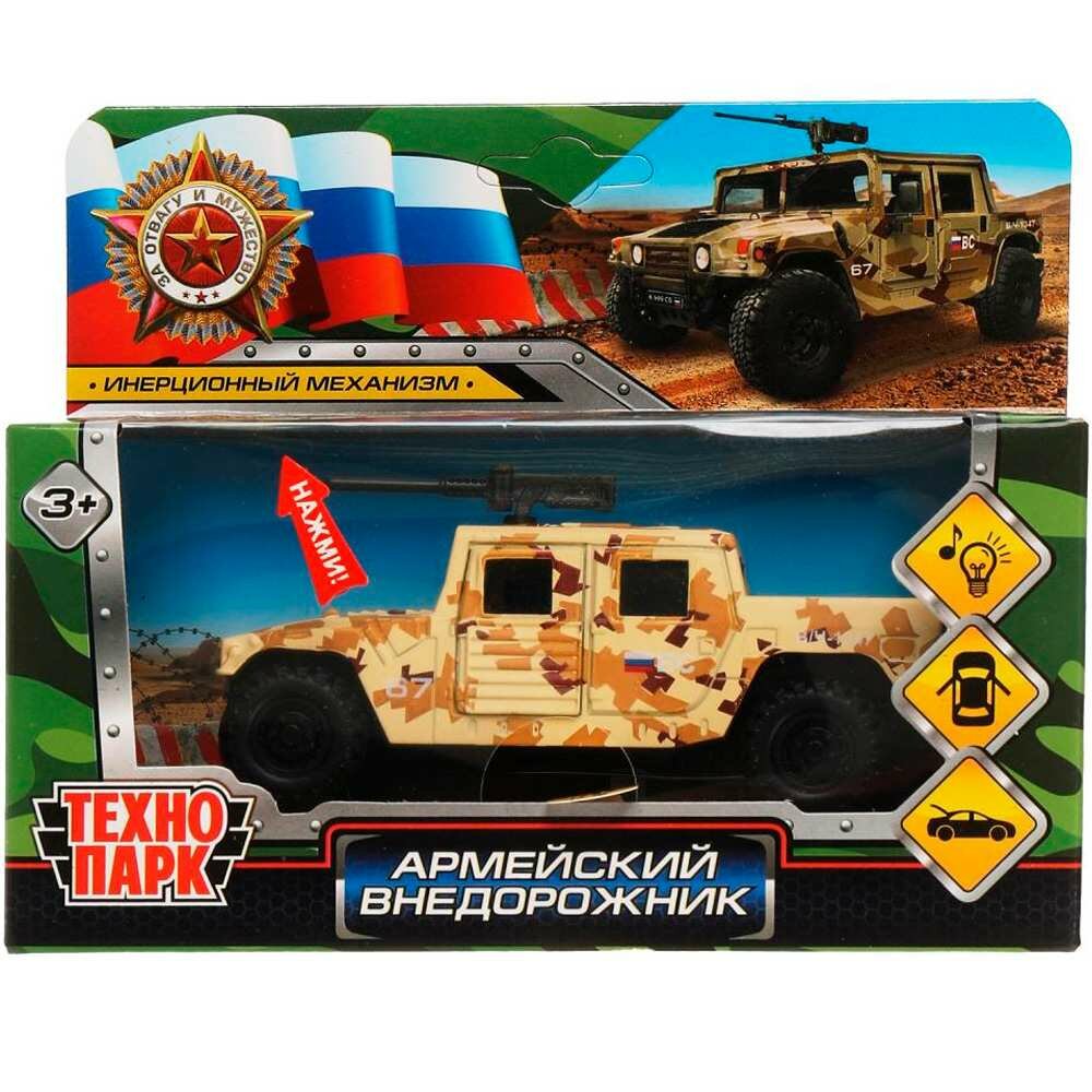 Технопарк Машина Армейский внедорожник Пикап 12 см металл HUMVEPICKUP-12MIL-BN с 3 лет