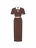 Платье ROWEN ROSE Polka-dot belted dress, размер 40, коричневый