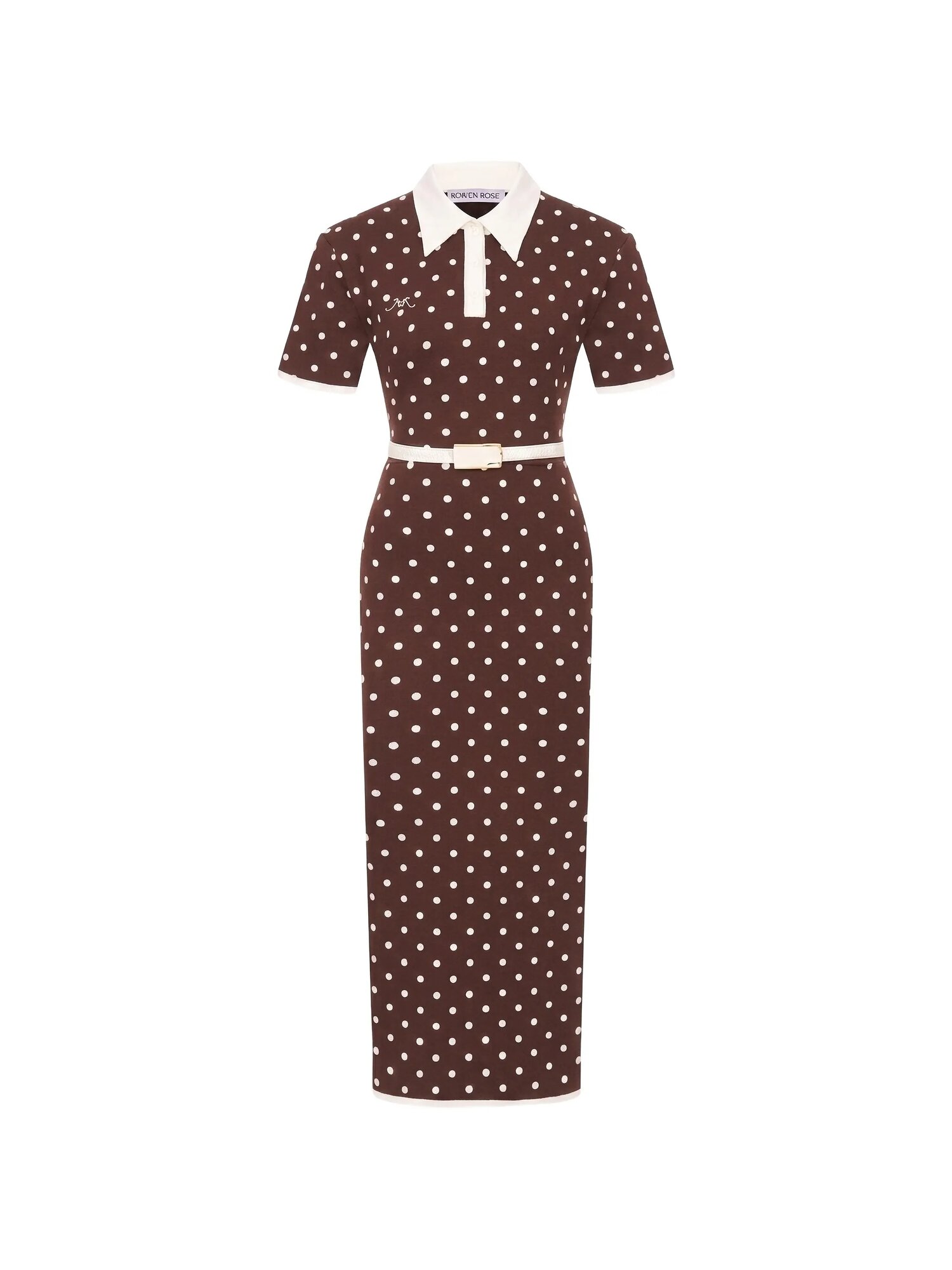 Платье Polka-dot belted dress