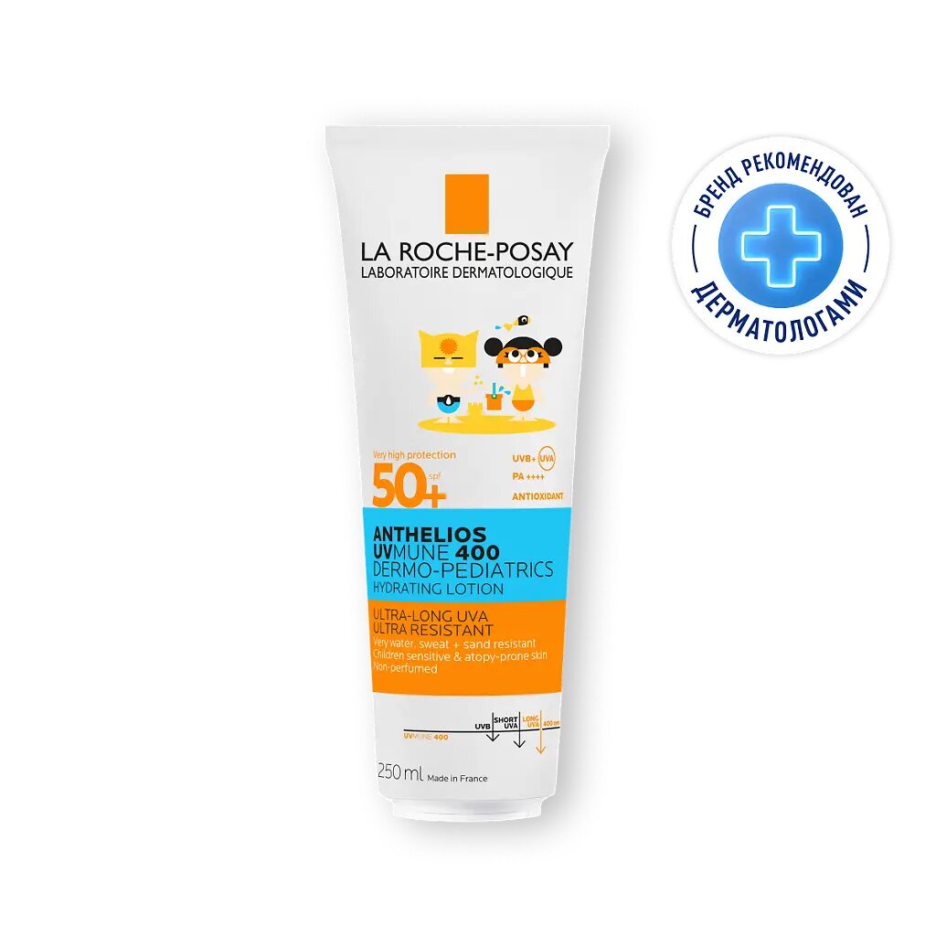 La Roche-Posay Anthelios UVMUNE 400 Dermo-pediatrics Солнцезащитное детское увлажняющее молочко для лица и тела SPF 50+/PPD26 250 мл 1 шт