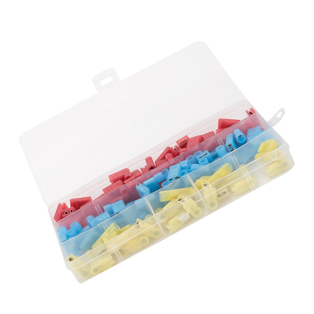 Pack of 80 Nylon Insulated Right Angled Spade Terminals Crimper Tool Set